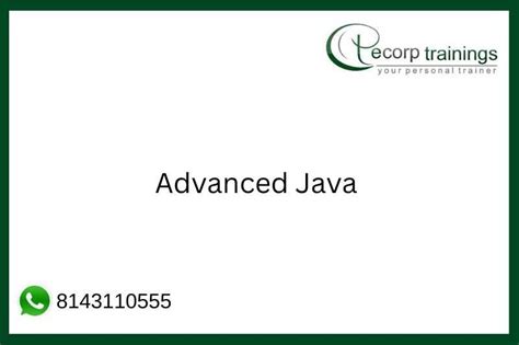 Advanced Java Training Hyderabad India Ecorp Trainings