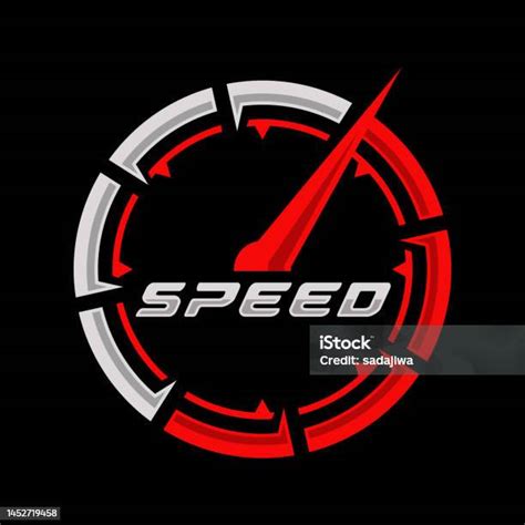속도 로고 디자인 벡터 일러스트 레이 션입니다 속도계 로고 벡터 경계에 대한 스톡 벡터 아트 및 기타 이미지 경계 계기판 측정기 공연 Istock