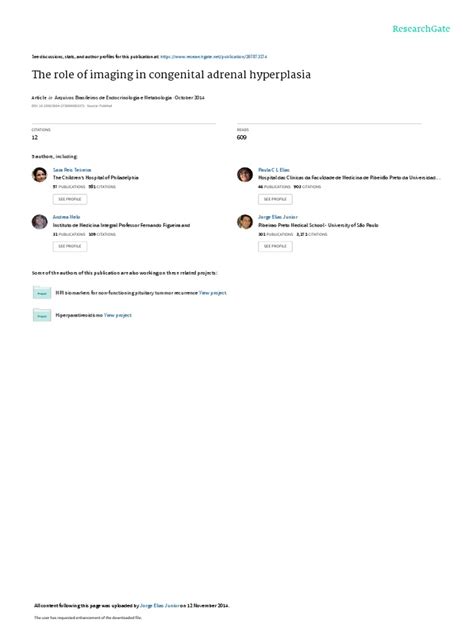 The Imaging Role For Cah Pdf Medical Imaging Magnetic Resonance Imaging