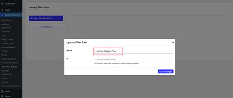 Add Filter Items Classified Listing Documentation