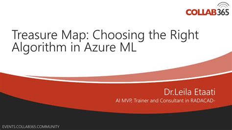 Pdf Treasure Map Choosing The Right Algorithm In Azure Ml · 2017