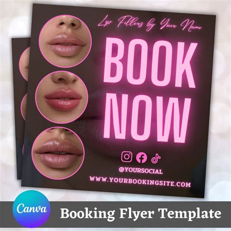 Lip Fillers Flyer Template Editable Canva Flyer Botox Fillers E Flyer