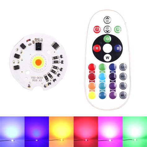선셋 프로젝터 램프용 원형 Rgb Led Cob 칩 원격 제어 컬러 Led 조명 Dc5v Usb 전원 장식 조명 전구 52mm 5vled 전구 And 튜브