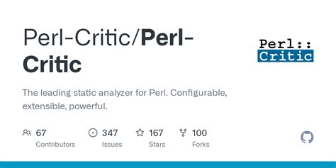 Github Perl Criticperl Critic The Leading Static Analyzer For Perl Configurable Extensible