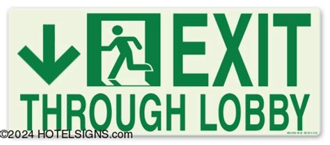 Candlewood Suites Sign Store By HOTELSIGNS Com Photoluminescent Emergency Exit Lobby Sign Left