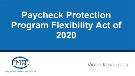 Paycheck Protection Program Flexibility Act Of 2020 Fmfande