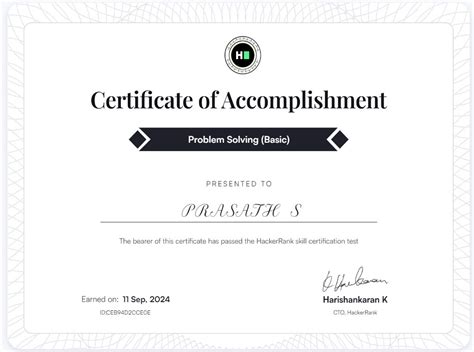Certified In Hackerrank Code Contest 😁 S Prasath