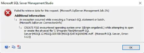 Sql Serverda Failed To Retrieve Data For This Request Hatası Sql Server Eğitimleri