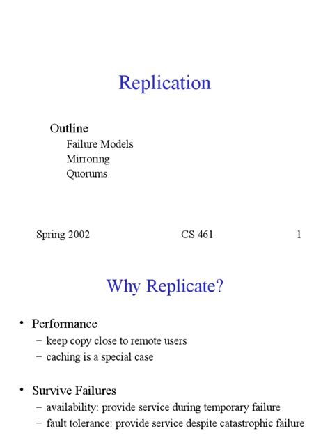 Replication Strategies For High Availability And Fault Tolerance In Distributed Systems Pdf