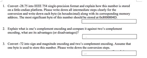 Solved Convert 28 75 ﻿into Ieee 754 ﻿single Precision