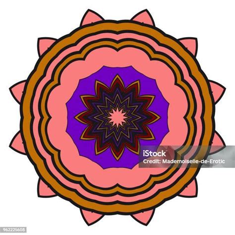 신성한 기하학 꽃 동양 만다라 컬러 꽃 장식입니다 아시아 스타일에 추상 모양입니다 벡터 일러스트입니다 꽃 식물에 대한 스톡 벡터