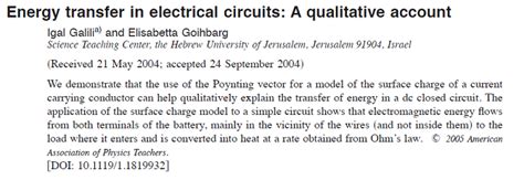 Electromagnetism Is The Poynting Vector In A Dc Circuit Mathematically Correct But