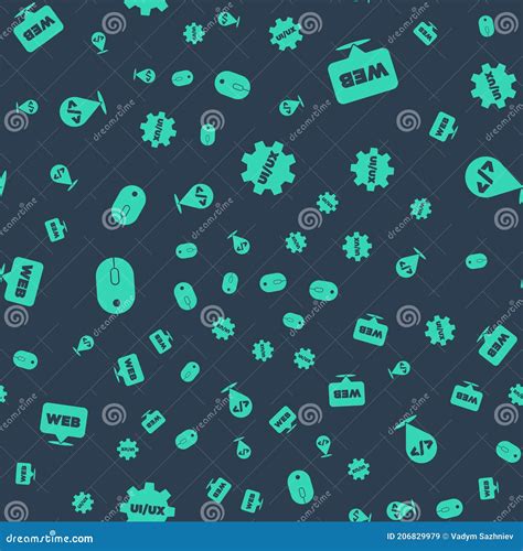 Set UI Or UX Design Web And Graphic Computer Mouse And Front End