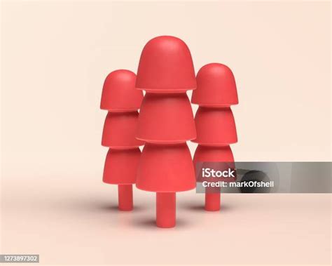 세 개의 스택 컵 트리 흰색 배경에 흑백 빨간색 3d 아이콘 트리 단색 플랫 색상 3d 렌더링 0명에 대한 스톡 사진 및 기타 이미지 Istock