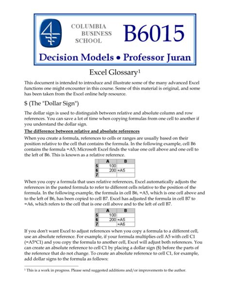 Excel Glossary Excel Glossary