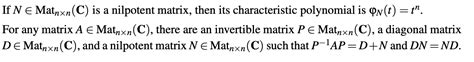 solved if n∈matn×n c is a nilpotent matrix then its