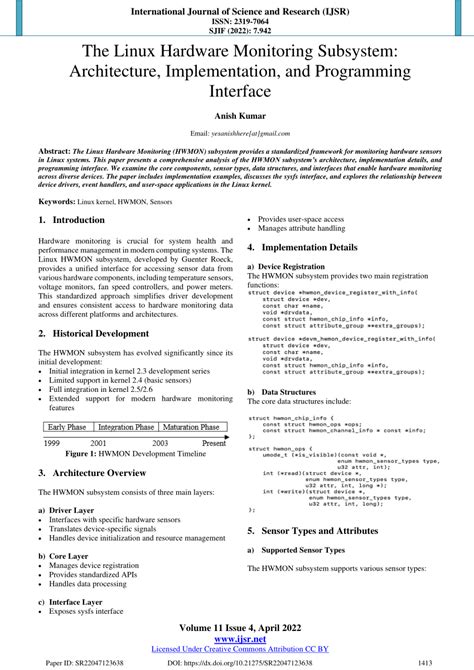 Pdf The Linux Hardware Monitoring Subsystem Architecture