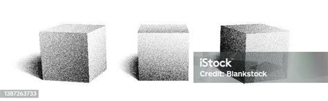 도트워크 3d 큐브 배경 검은 소음 스티플 도트 점선 상자 벡터 먼지에 대한 스톡 벡터 아트 및 기타 이미지 먼지 0명 거친 필름 효과 Istock