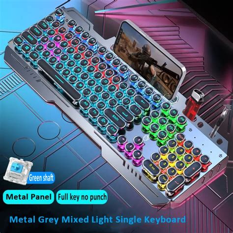 Keyboard Colorful LED Backlight Mechanical Keyboard Cellphone Gaming USB Wired Ergonomic