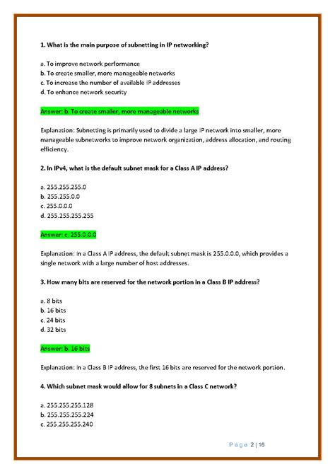 Master The Art Of Subnetting 45 Practice Questions Pdf