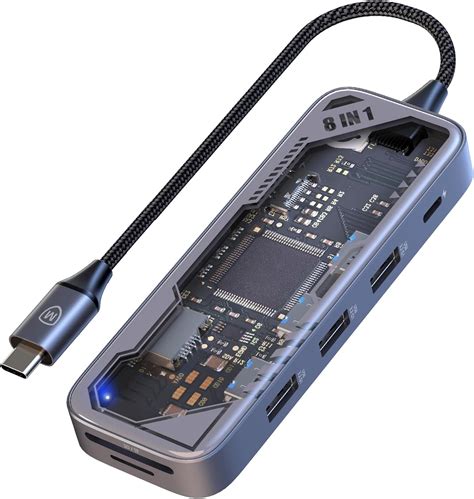 Amazon Com MicroPack USB C Hub 8 In 1 100W PD Charging 4K 60Hz HDMI 3 USB 3 2 GEN1 5Gbps TF