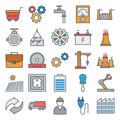 Industrial Isolated Vector Icons That Can Be Easily Modified Or Edit