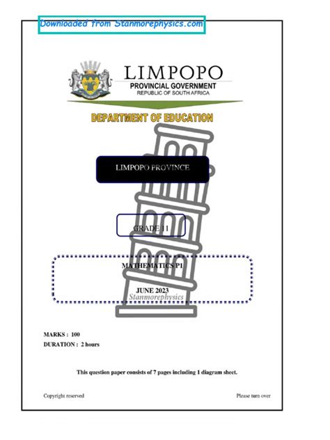 Limpopo Maths Grade 11 June 2023 P1 And Memo Pdf
