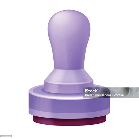 3d 스탬프 도구 벡터 아이콘 고무 라운드 씰 보안 사무실 표지판 플라스틱 핸들 인증서 개체입니다 고무도장에 대한 스톡 벡터 아트 및 기타 이미지 Istock