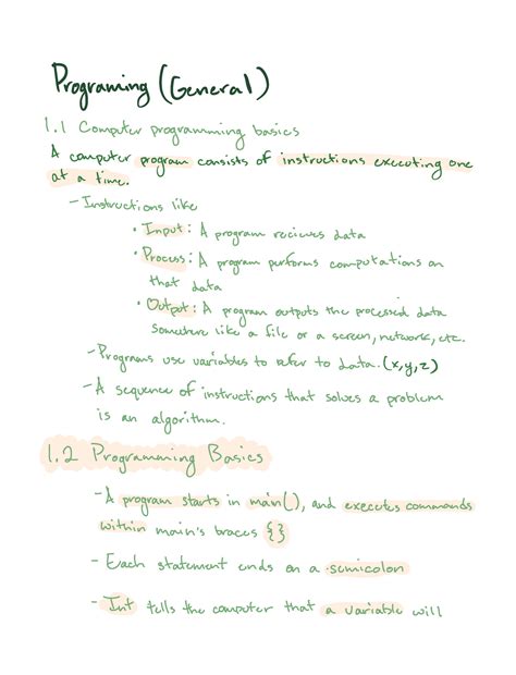 Unit One Notes Cs1428 Programing General 1 Computer