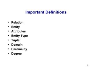 Lecture Terminology Of Database PPT