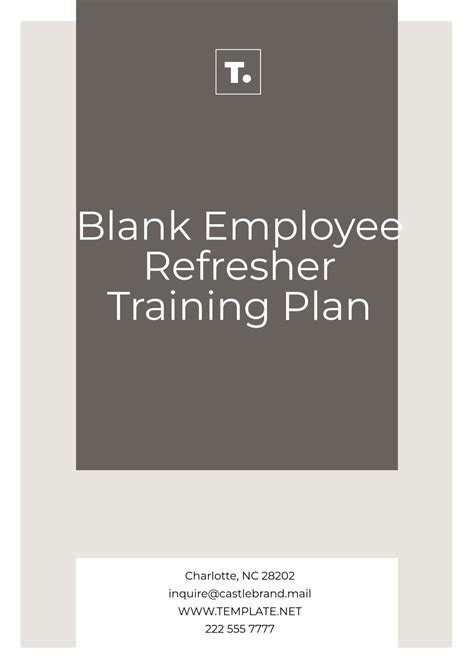 Free Blank Employee Refresher Training Plan Template To Edit Online
