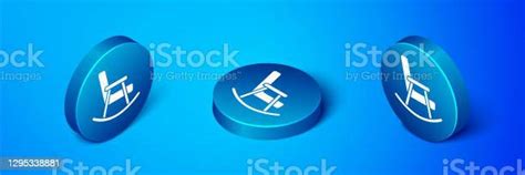 파란색 배경에 격리 된 등색 흔들 의자 아이콘 파란색 원 버튼입니다 벡터 0명에 대한 스톡 벡터 아트 및 기타 이미지 0명 3차원 형태 가구 Istock