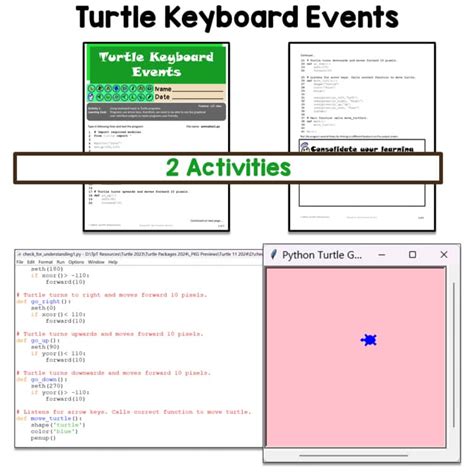 Handling Keyboard Events In Python Turtle Editable Resource Package
