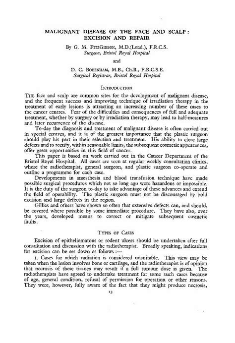 Pdf Malignant Disease Of The Face And Scalp Excision And Repair