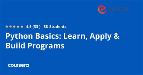 Python Basics Learn Apply And Build Programs Coursera