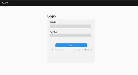 Criar protótipo de Média baixa fidelidade da tela de login Issue fga eps mds Dnit