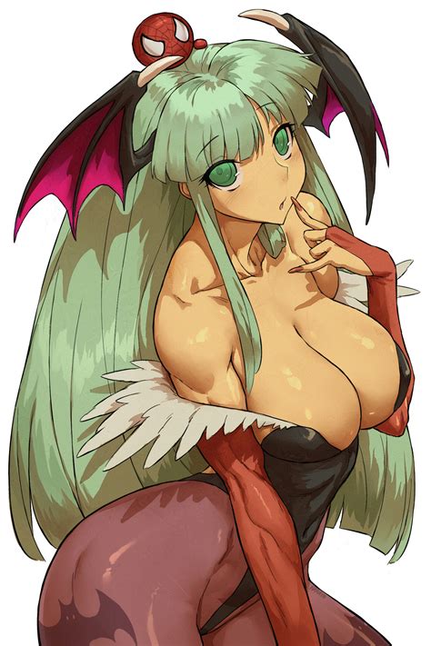 Morrigan Aensland And Spider Man Marvel And 2 More Drawn By Haraya