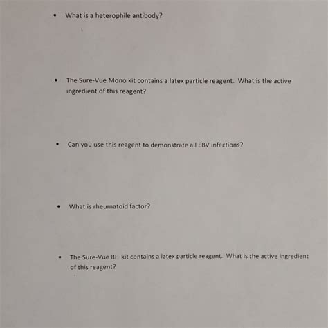 Solved What Is A Heterophile Antibody The Sure Vue Mono