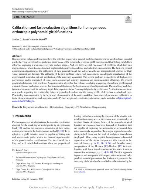 Calibration And Fast Evaluation Algorithms For Homogeneous Orthotropic