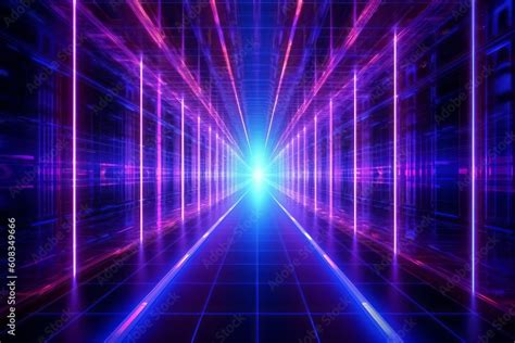 Futuristic Technology Lines For Network Big Data Data Center Server Internet Speed Neon