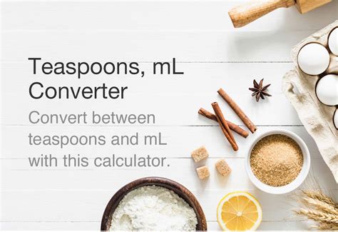 Teaspoons And Milliliters Converter Tsp To Ml