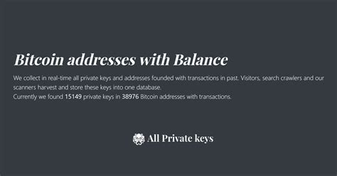Bitcoin Addresses With Balance
