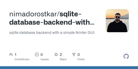 Github Nimadorostkarsqlite Database Backend With A Simple Tkinter