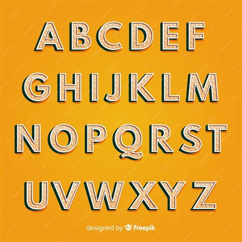 빈티지 스타일의 알파벳 무료 벡터