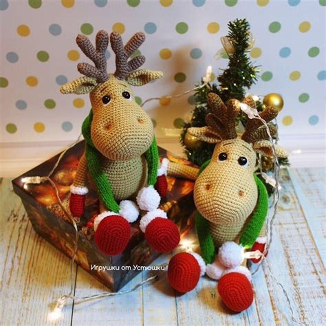 Олень Рудольф схема вязания крючком №32486