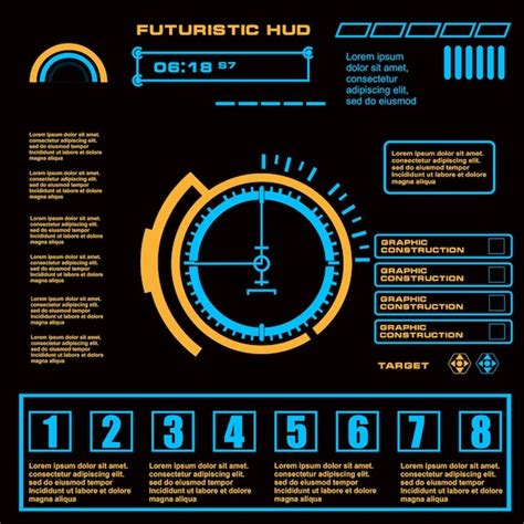 Premium Vector Futuristic Blue Virtual Graphic Touch User Interface