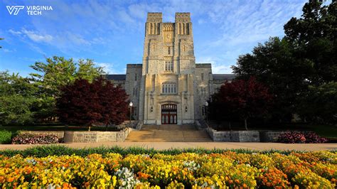 Download Blue Sky Virginia Tech Burruss Hall Wallpaper
