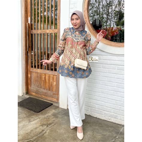 Jual Blouse Batik Kerja Puspita Shopee Indonesia