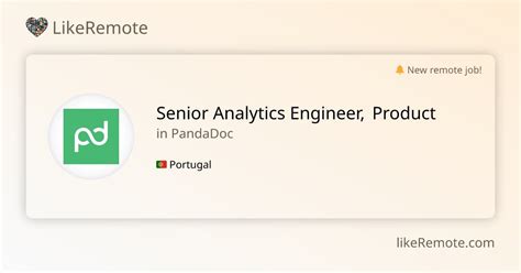 📩 Senior Analytics Engineer Product At 🏢 Pandadoc 📍remote Job In 🇵🇹 Portugal Rlikeremote