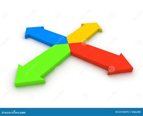 Four Arrows Pointing In Different Directions Stock Illustration